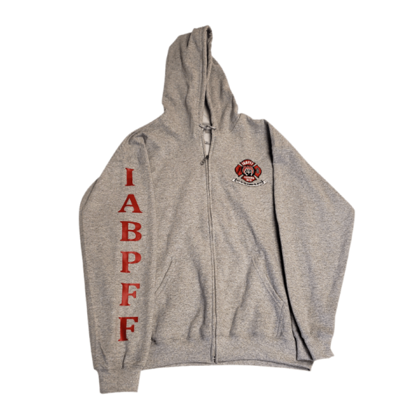 Full Zip IABPFF Embroided Logo with red IABPFF screen printed sleeve ...